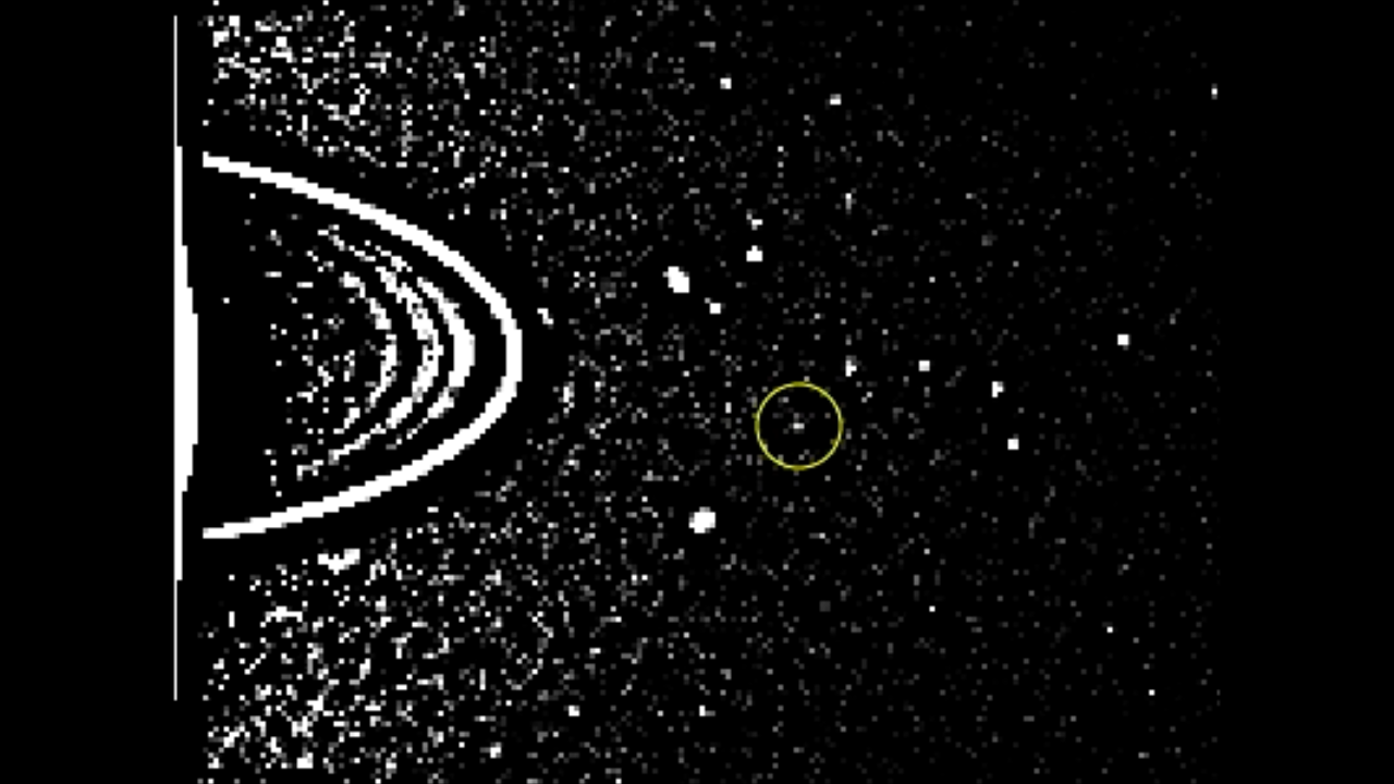 Time-lapse of S/2003 U 1 Oribiting Uranus | HubbleSite