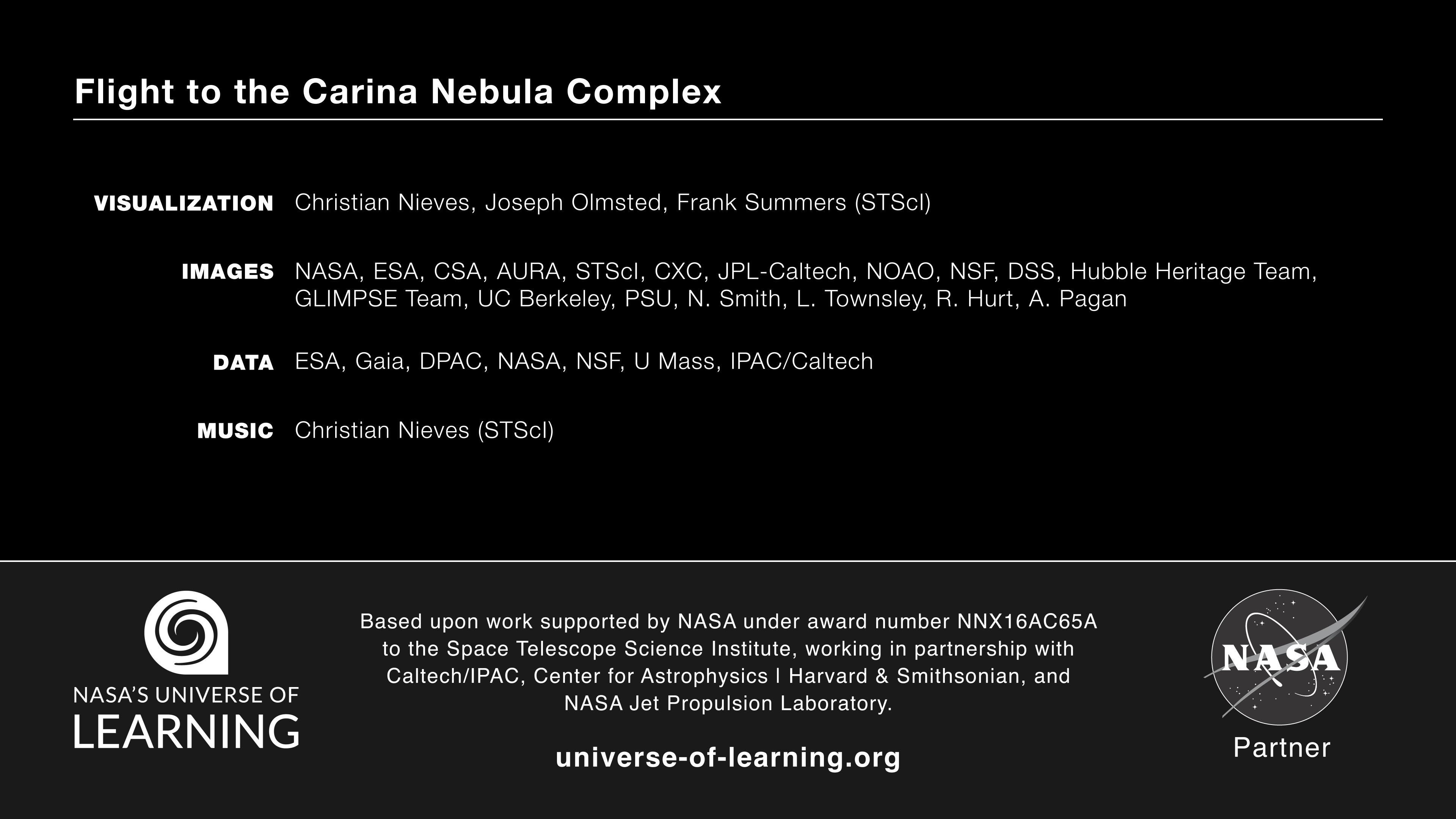 Flight to the Carina Nebula Complex | NASA's UoL